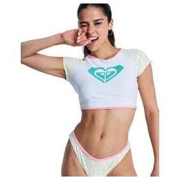Rash Guard Roxy "The Swell Crop", Damen, Gr. XS, cloud dancer swell plaid, Obermaterial: 85% Microfaser, 15% Elasthan;, Shirts