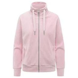 Sweatjacke Ragwear "Ronette Cordy", Damen, Gr. XXXL(46), rosa, Sweatware, Material: 76% Baumwolle, 20% Polyester, 4% Polyester, figurumspielend h&uuml;ftbedeckend, hoch geschlossener Ausschnitt, &Auml;rmel ohne &Auml;rmelschlitz elastischer Bund, Sweatjacken Sweatjacke, Zip-Jacke aus weichem Kord und hohem Kragen