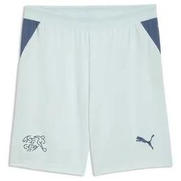 Sporthose Puma "Schweiz 2026 Shorts Herren", Herren, Gr. S, Normalgr&ouml;&szlig;en, sea glass schwarz indigo blau, Obermaterial: 100% Polyester. Besatz: 88% Polyester, 12% Elasthan. Einsatz: 100% Polyester, bedruckt, regular fit, Hosen Sporthose