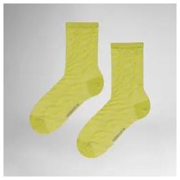Socken Hudson "Socke Curved Line", Damen, Gr. 39-42, gelb (fresh gelb 0953), Obermaterial: 87% Baumwolle CO. 10% Polyamid PA. 3% Elasthan EL., Socken Socken