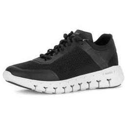 Sneaker PIUS Gabor, Herren, Gr. 9,5 (44), schwarz, Lederimitat, Textil, Schuhe Sneaker, Freizeitschuh, Halbschuh, Schn&uuml;rschuh in Komfortweite G (=weit)
