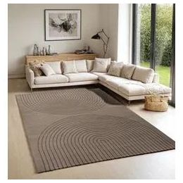 Teppich the carpet "Elisa", braun, B:140cm H:12mm L:200cm, Polyester, Polypropylen, Teppiche, Teppich, moderner Wohnzimmer Teppich, hohe Flordichte und angenehm weich