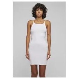 Shirtkleid Urban Classics "Urban Classics Damen Ladies Stretch Jersey Slim Dress", Damen, Gr. 5XL, US-Gr&ouml;&szlig;en, wei&szlig;, 95% Baumwolle, 5% Elasthan, unifarben, slim fit, Rundhals, Kleider Shirtkleid