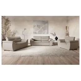 Polstergarnitur COTTA "Leandra", beige, Luxus-Microfaser, Sitzm&ouml;bel-Sets, Couchgarnitur, Set bestehend aus: 2-Sitzer & 2,5-Sitzer
