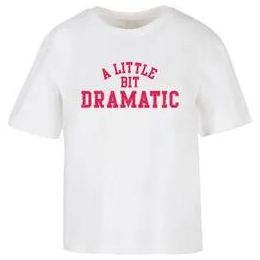 T-Shirt MISS TEE "Miss Tee Damen Lil Dramatic Tee", Damen, Gr. 4XL, wei&szlig;, 100% Baumwolle, bedruckt, oversize, Rundhals, Shirts T-Shirt