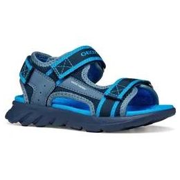 Sandale Geox "J SANDAL AIRADYUM BO", M&auml;dchen, Gr. 30, navy, hellblau, Synthetik, Textil, Schuhe Sandale, Klettschuh, Freizeitschuh mit Gr&ouml;&szlig;enschablone zum Download