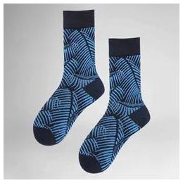 Socken Hudson "Socke Palm", Damen, Gr. 43-46, blau (marine 0337), Obermaterial: 53% Polyamid PA. 45% Baumwolle CO. 2% Elasthan EL., Socken Socken
