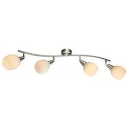 Globo LIGHTING Deckenspot "ELLIOTT", nickelfarben matt, 4, H: 23cm, 1 Stk., Leuchten, Nickel Strahler mit Farbwechsler, Fernbedienung, LED 4x3.5W, Deckenspot