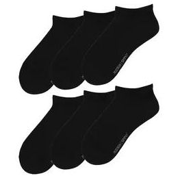 Sneakersocken Hudson "Sneaker Simply3 6-Pack", Damen, Gr. 35-38, schwarz (schwarz 0005), Obermaterial: 80% Baumwolle CO. 18% Polyamid PA. 2% Elasthan EL., Socken Sneakersocken