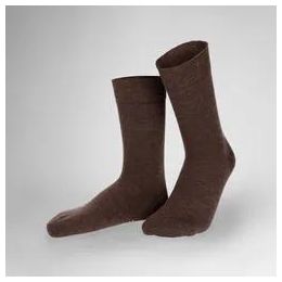 Socken Hudson "Socke Relax Woolmix Clima", Damen, Gr. 43-46, schwarz (braunmeliert 0763), Obermaterial: 53% Baumwolle CO. 42% Schurwolle WV. 4% Polyamid PA. 1% Elasthan EL., Socken Socken