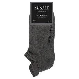 Sneakersocken Kunert "Sneaker Nature Active", Herren, Gr. 43-46, grau (silber, meliert 8110), Obermaterial: 75% Baumwolle CO. 23% Polyamid PA. 2% Elasthan EL., Socken Sneakersocken