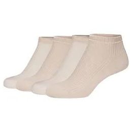 Sneakersocken s.Oliver "4er Pack", Damen, Gr. 35-38, light beige, 70% Baumwolle, 28% Polyamid, 2% Elasthan, uni, Socken Sneakersocken, 4er Pack Organic Cotton f&uuml;r angenehmen Tragekomfort, Weiche Zehenn&auml;hte