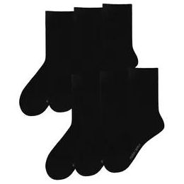 Socken Hudson "Socke Simply3 6-Pack", Damen, Gr. 43-46, schwarz (schwarz 0005), Obermaterial: 80% Baumwolle CO. 18% Polyamid PA. 2% Elasthan EL., Socken Socken