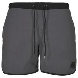 Badeshorts Urban Classics "Urban Classics Herren Retro Swimshorts", Gr. XXL, US-Gr&ouml;&szlig;en, schwarz, schwarzshadow, 100% Polyamid, Badehosen Badeshorts