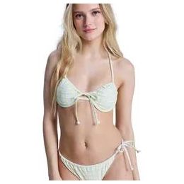 B&uuml;gel-Bikini-Top Roxy "The Swell Underwire Bra", Damen, Gr. S, Cup B, cloud dancer swell plaid, Obermaterial: 85% Microfaser, 15% Elasthan;, Bikini-Oberteile