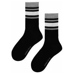 Socken Hudson "Socke Line", Damen, Gr. 43-46, schwarz (schwarz 0005), Obermaterial: 65% Baumwolle CO. 32% Polyamid PA. 3% Elasthan EL., Socken Socken
