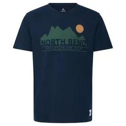 Rundhalsshirt North Bend "Rundhalsshirt NBCash", Herren, Gr. S, blau (navy blazer), Obermaterial: 60% Baumwolle CO. 40% Polyester PES., Shirts Rundhalsshirt