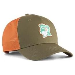 Trucker Cap Puma "Elfenbeink&uuml;ste Trucker Cap Erwachsene", Herren, Gr. onesize, gr&uuml;n (loden gr&uuml;n melon glow orange), Futter Vorderteil: 100% Polyester. Hinterer Einsatz: 100% Polyester, mehrfarbig, Caps