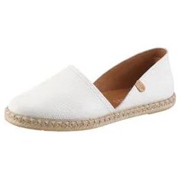 Espadrille VERBENAS "CARMEN", Damen, Gr. 39, wei&szlig;, Leder, unifarben, Basic, Schuhe Espadrille, Slipper, Sommerschuh, Urlaubsschuh, Flat mit Rahmennaht