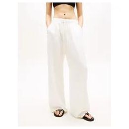 Tommy Hilfiger Schlupfhose TOMMY JEANS "TJW ESSENTIAL LINEN PANTS", Damen, Gr. XL (42), N-Gr, ecru, Web, Obermaterial: 55% Leinen, 27% Baumwolle, 18% Viskose, unifarben, loose fit lang, Hosen Schlupfhose, mit Leinen, Loose Fit