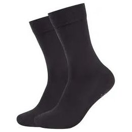 Socken Camano "2er Pack", Damen, Gr. 39-42, schwarz, 66% Baumwolle, 28% Polyester, 5% Elastodien, 1% Elasthan, uni, Socken Socken, 2er Pack Sohlenprint f&uuml;r sicheren Halt und gepolsterte Sohle