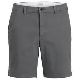 Jack & Jones Chinohose JACK & JONES "JPSTMARCO DYLAN CHINO SHORTS", Herren, Gr. XS, N-Gr, castlerock, Web, Obermaterial: 98% Baumwolle, 2% Elasthan, unifarben, regular fit knielang, Hosen Chinohose