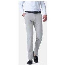 Chinos MEYER "NEW YORK Art.1-8130", Herren, Gr. 28, Normalgr&ouml;&szlig;en, grau, gemustert, 90% Baumwolle, 7% Kapok, 3% Elasthan, unifarben, regular fit lang, Hosen, mit buntgewebtem Innenfutter