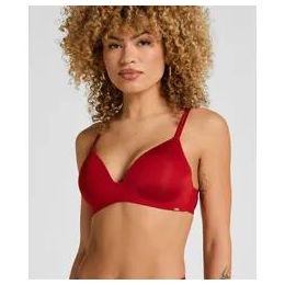 Hunkem&ouml;ller B&uuml;gelloser BH HUNKEM&Ouml;LLER "Vorgeformter BH ohne B&uuml;gel Mona", Damen, Gr. 85C, Cup C, rot, 59% Polyamid, 27% Polyester, 14% Elasthan, BHs