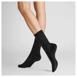 Socken Hudson "Socke Winter Rib", Damen, Gr. 35-38, schwarz (schwarz 0005), Obermaterial: 30% Polyamid PA. 27% Wolle WO. 27% Viskose CV. 14% Seide silk. 2% Elasthan EL., Socken Socken