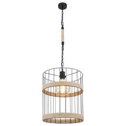 Globo LIGHTING H&auml;ngeleuchte "HALIA", schwarz matt, 1, &Oslash; 35cm H: 145cm, 1 Stk., Leuchten, H&auml;ngeleuchte f&uuml;r Esszimmer schwarz mit Kette, H&auml;ngeleuchte