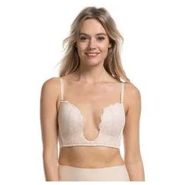B&uuml;gelloser BH MAGIC BODYFASHION "V-Bra", Damen, Gr. 80, Cup D, latte, Obermaterial: 88% Polyamid, 12% Elasthan, BHs, Verziert mit wundersch&ouml;ner Spitze und Netz-Details