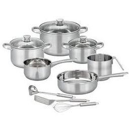 Topf-Set GSW "Toronto", silber (silberfarben), 2,8 l, T&ouml;pfe, mehrteiliges Kochtopf-Set aus Edelstahl inkl. praktischer K&uuml;chenhelfer