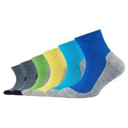 Sportsocken Camano "pro tex 6er Pack", M&auml;dchen, Gr. 35-38, blau (turquoise), 58% Baumwolle, 24% Polyester, 16% Polyamid, 2% Elasthan, Socken Sportsocken