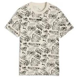 T-Shirt Puma "MID 90s Bedrucktes T-Shirt Jungen", Jungen, Gr. 140, alpine snow wei&szlig;, Obermaterial: 100% Baumwolle. Rippe: 29% Polyester, 71% Baumwolle, mehrfarbig, regular fit, Rundhals, Shirts T-Shirt