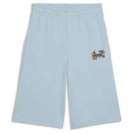 Sporthose Puma "MID 90s Relaxed Lange Shorts M&auml;dchen", M&auml;dchen, Gr. 128, Normalgr&ouml;&szlig;en, seafoam blau, Obermaterial: 68% Baumwolle, 32% Polyester. Taschenfutter: 100% Baumwolle, relaxed fit, Hosen Sporthose