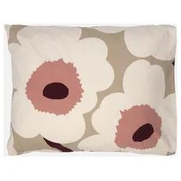 Kissenbezug Marimekko "UNIKKO", beige, cotton, rose, B:80cm L:80cm, Seersucker, Obermaterial: 100% Baumwolle, Kissenbez&uuml;ge, Kissenbezug, passend zum Bettbezug UNIKKO