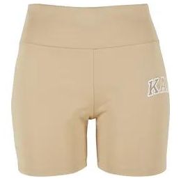 Radlerhose Karl Kani "Karl Kani Damen KW242-031-1 Karl Kani Small Serif Cycling Shorts", Damen, Gr. L, US-Gr&ouml;&szlig;en, sand, 77% Polyester, 23% Elasthan, skinny fit, Hosen Radlerhose