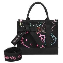 Henkeltasche Fritzi aus Preussen "Izzy09 Limited Outline", Damen, Gr. B/H/T: 9cm x 21cm x 26cm, schwarz, Baumwolle, bedruckt, Taschen, im tollen Hello Kitty-Print
