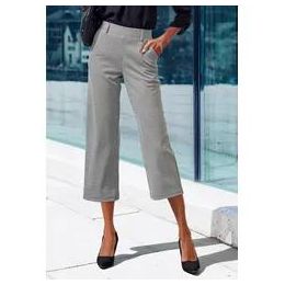 Culotte Lascana, Damen, Gr. 44/46, N-Gr, blau (schwarz kariert), Obermaterial: 65% Polyester, 31% Viskose, 4% Elasthan, Jacquardmuster, Minimalmuster, Basic, 7/8-L&auml;nge, Hosen Culotte, mit Jacquard Strickmuster oder uni schwarz