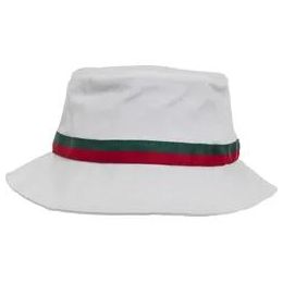 Trucker Cap Flexfit "Flexfit Bucket Hat Stripe Bucket Hat", Damen, Gr. onesize, wei&szlig;, firerot, gr&uuml;n, 98% Baumwolle, 2% Elasthan, gestreift, Caps