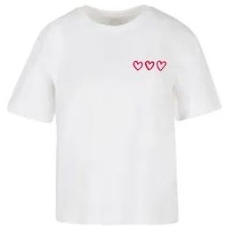 T-Shirt MISS TEE "Miss Tee Damen Three In A Row Tee", Damen, Gr. 5XL, wei&szlig;, 100% Baumwolle, bedruckt, oversize, Rundhals, Shirts T-Shirt