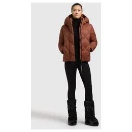 Steppjacke Khujo "LILIAN", Damen, Gr. S, russet braun, 100% Nylon, unifarben, regular fit, eingesetzt elastischer Bund mit Windstopper, Jacken Steppjacke