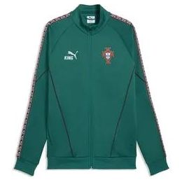 Sweatjacke Puma "Portugal KING Anthem Jacke Herren", Damen, Gr. XL, gr&uuml;n lagoon ruby shimmer rot, Obermaterial: 37% Baumwolle, 63% Polyester. Taschenfutter: 100% Polyester. Rippe: 93% Polyester, 7% Elasthan. Besatz: 100% Polyester, Sweatjacken Sweatjacke