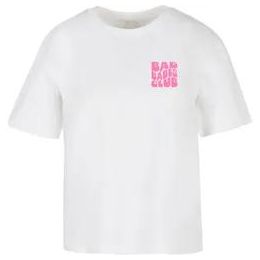 T-Shirt MISS TEE "Miss Tee Damen Bad Babes Club Tee", Damen, Gr. XS, wei&szlig;, 100% Baumwolle, bedruckt, oversize, Rundhals, Shirts T-Shirt