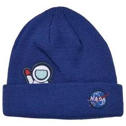 Mister Tee Beanie MISTERTEE "MisterTee Unisex NASA Embroidery Beanie Kids", Herren, Gr. L/XL, royalblau, Kunstfaser, M&uuml;tzen Beanie