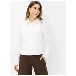 Klassische Bluse Brax "Style VEGA", Damen, Gr. 38, wei&szlig;, Web, 55% Leinen, 45% Baumwolle, Blusen Bluse