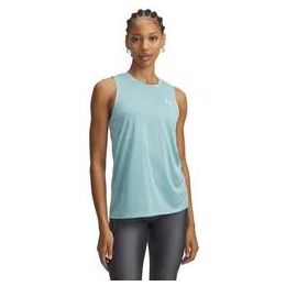 Tanktop Under Armour "TECH TANK TWIST", Damen, Gr. L, blau haze,, wei&szlig;, Obermaterial: 100% Polyester, Rundhals, Tops Tanktop, gerader Abschluss, Rundhalsausschnitt, sportlicher Stil