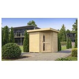 Gartenhaus Weka "229 A", beige (naturbelassen), Fu&szlig;boden im Gartenhaus, ohne Dacheindeckung, Massivholz, Gartenh&auml;user, Gartenhaus