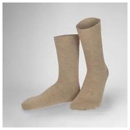 Socken Hudson "Socke Relax Woolmix Clima", Damen, Gr. 39-42, beige (beigemeliert 0723), Obermaterial: 53% Baumwolle CO. 42% Schurwolle WV. 4% Polyamid PA. 1% Elasthan EL., Socken Socken