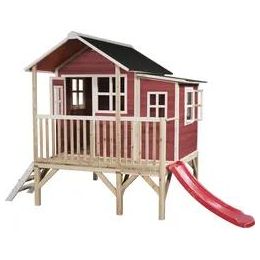 Spielturm EXIT "Loft 350", rot (rot, wei&szlig;), Spielt&uuml;rme, KinderB:322cm H:215cm T:190cm, Holz, BxTxH: 280x200x225 cm, B:322cm H:215cm T:190cm
